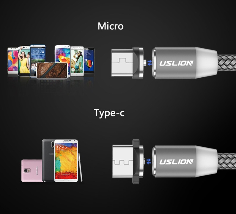 Magnetic USB Fast Charging Micro / Type C Cable - Shopsy Adore